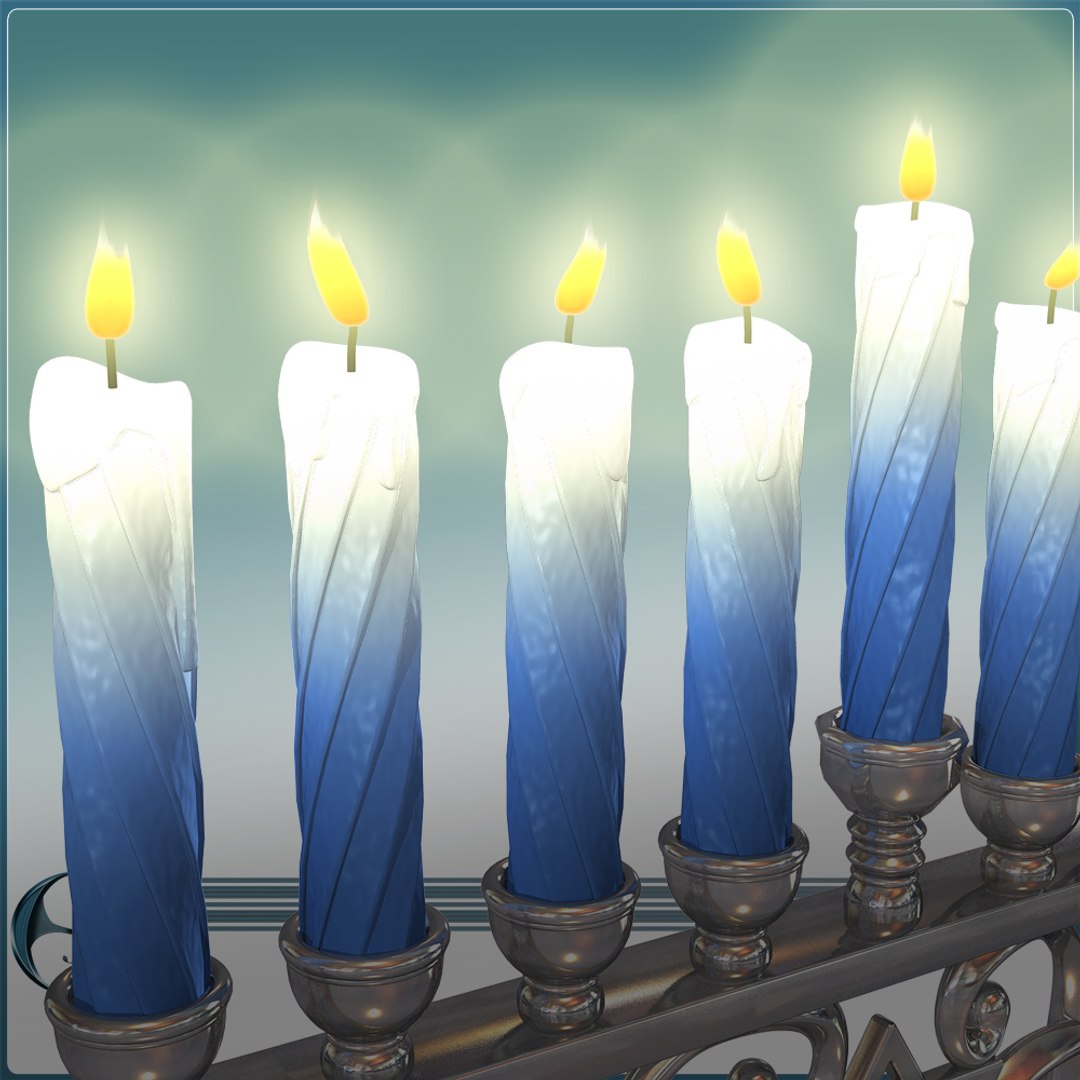 3d Model Holiday Menora Candle Animation