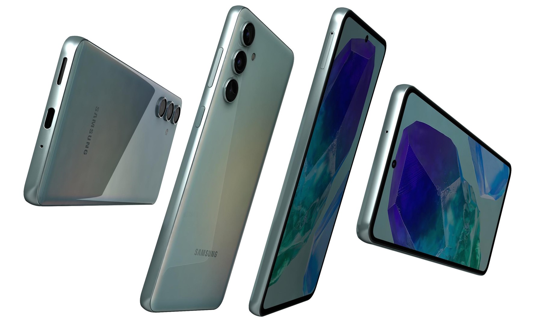 3D Samsung Galaxy M55 Blue Model - TurboSquid 2211896