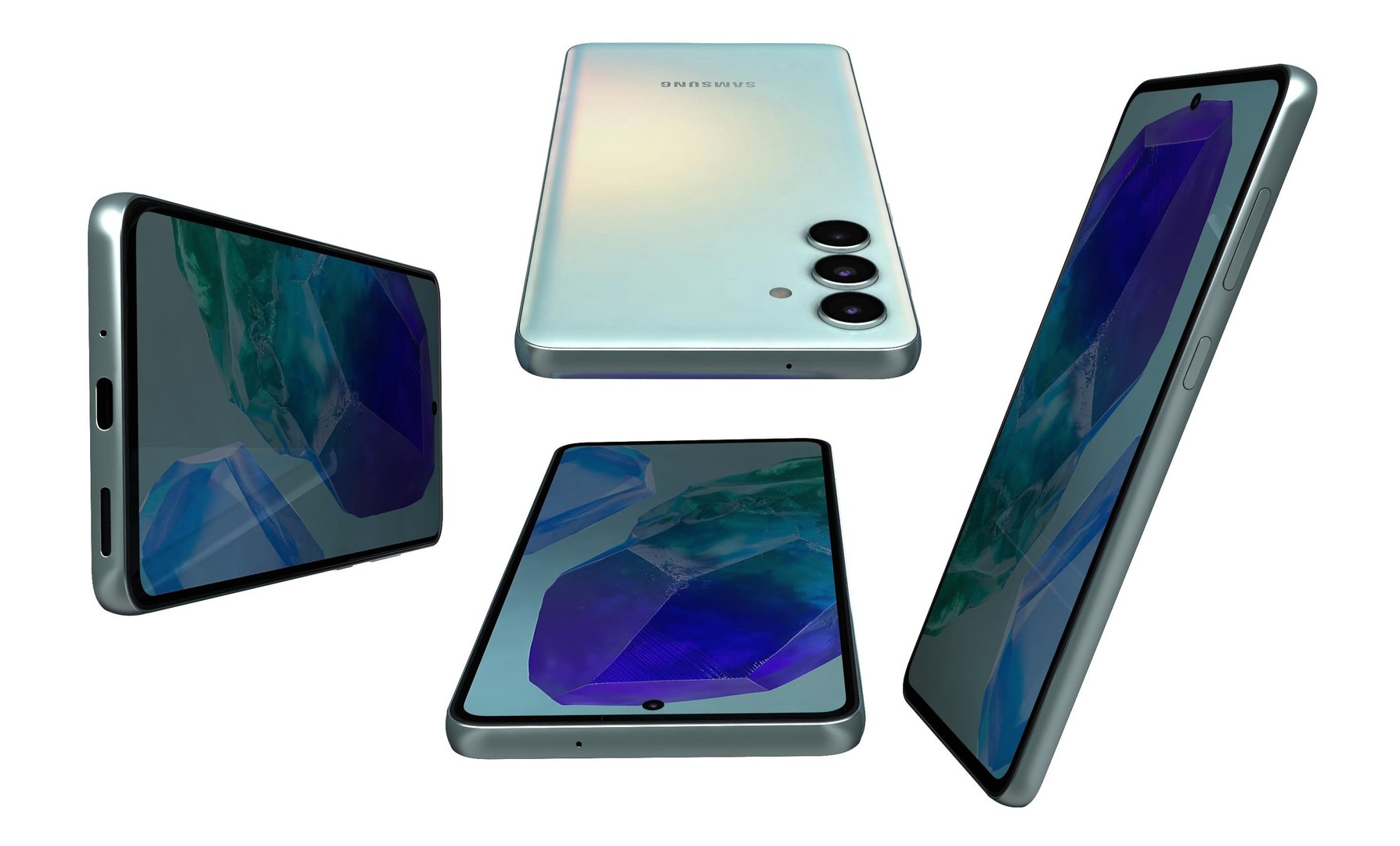 3D Samsung Galaxy M55 Blue Model - TurboSquid 2211896