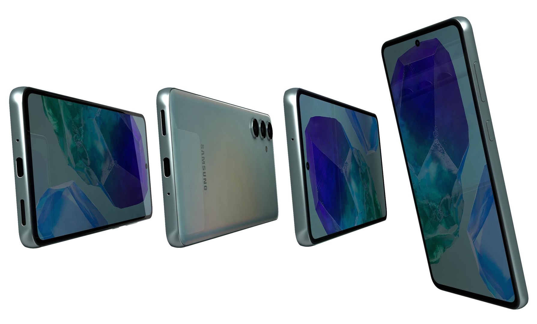 3D Samsung Galaxy M55 Blue Model - TurboSquid 2211896