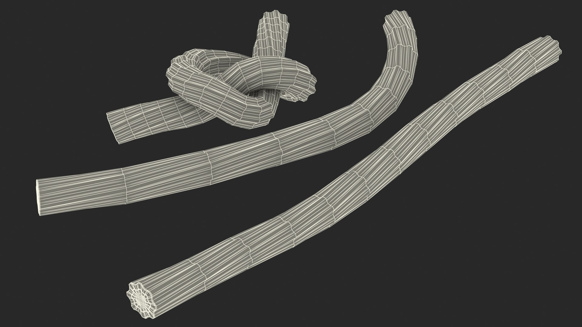 Red Gummy Candies Licorice Twisted Rope Set 3D model - TurboSquid 1734552