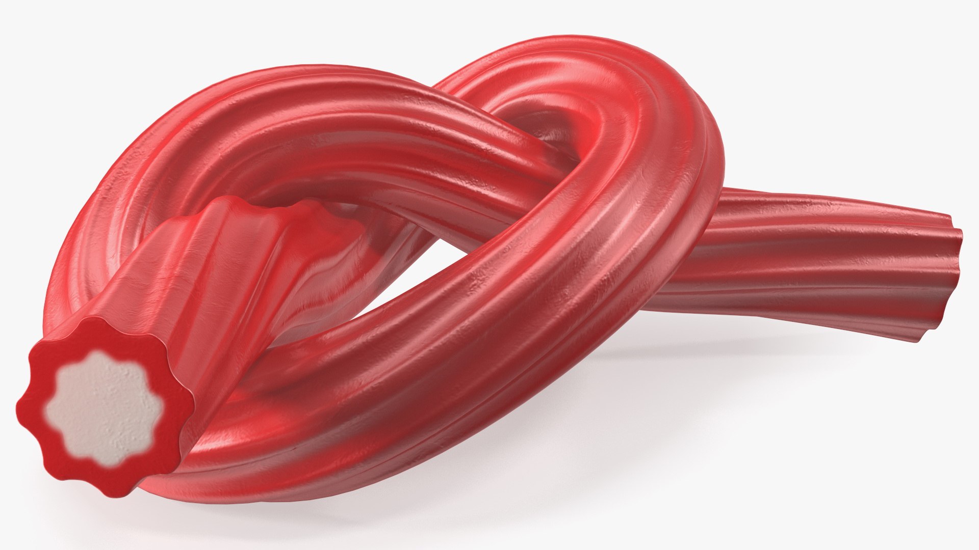 Red Gummy Candies Licorice Twisted Rope Set 3D model - TurboSquid 1734552