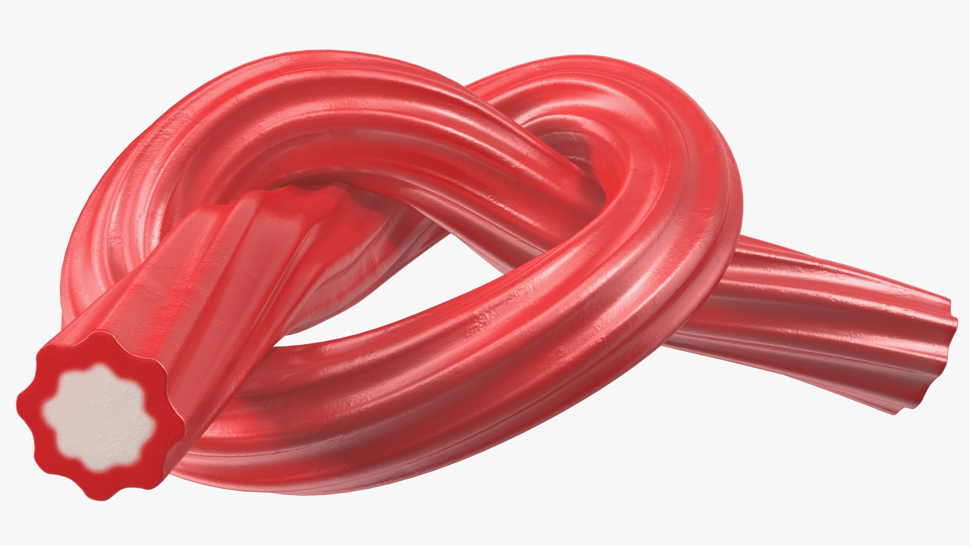 Red Gummy Candies Licorice Twisted Rope Set 3D model - TurboSquid 1734552