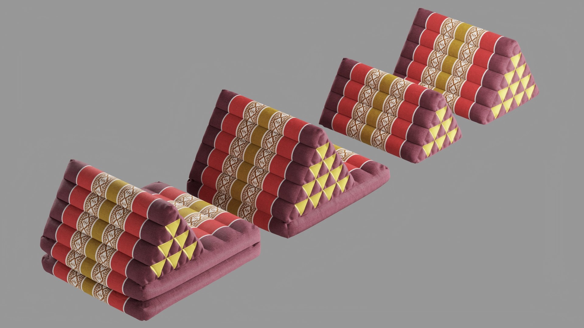 Thai Triangle Pillow 3D Model - TurboSquid 2135435