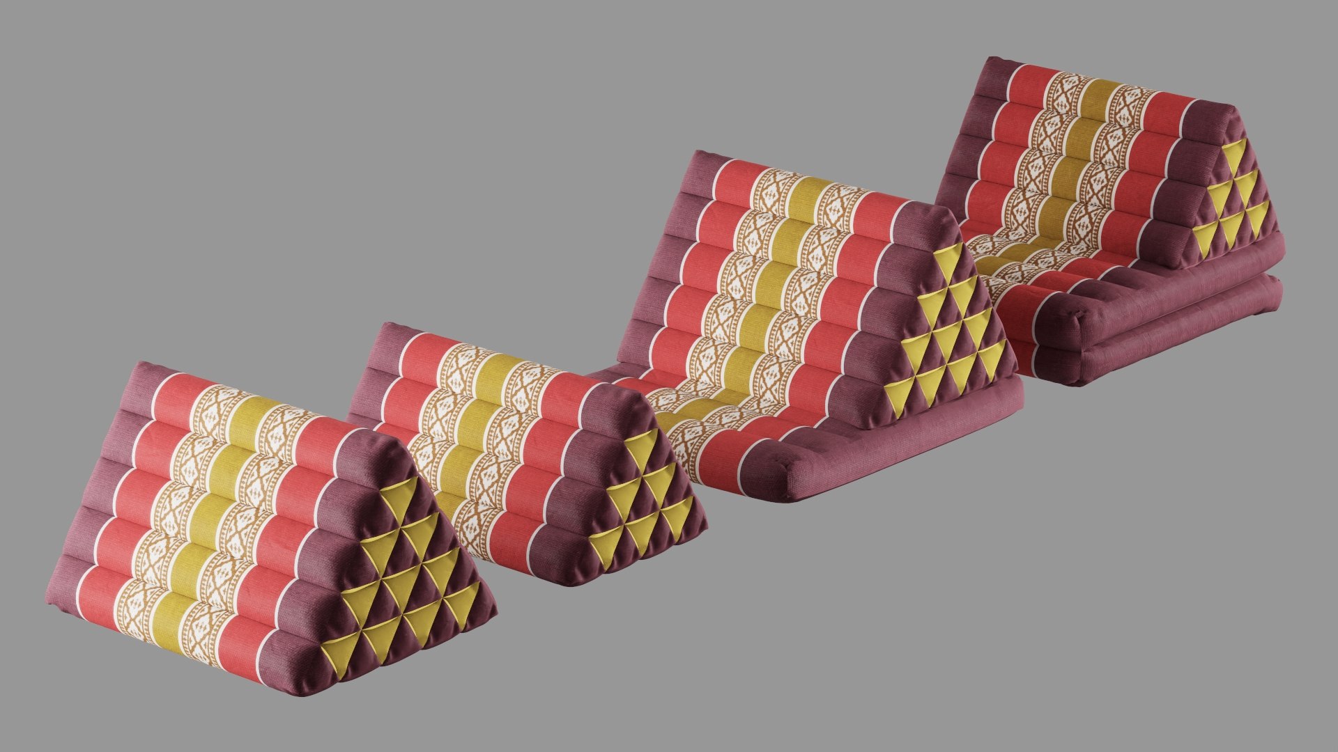 Thai Triangle Pillow 3D Model - TurboSquid 2135435