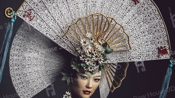 Anna May 1920s Asian Headdress 3D model - TurboSquid 2041816