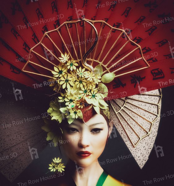 Anna May 1920s Asian Headdress 3D model - TurboSquid 2041816