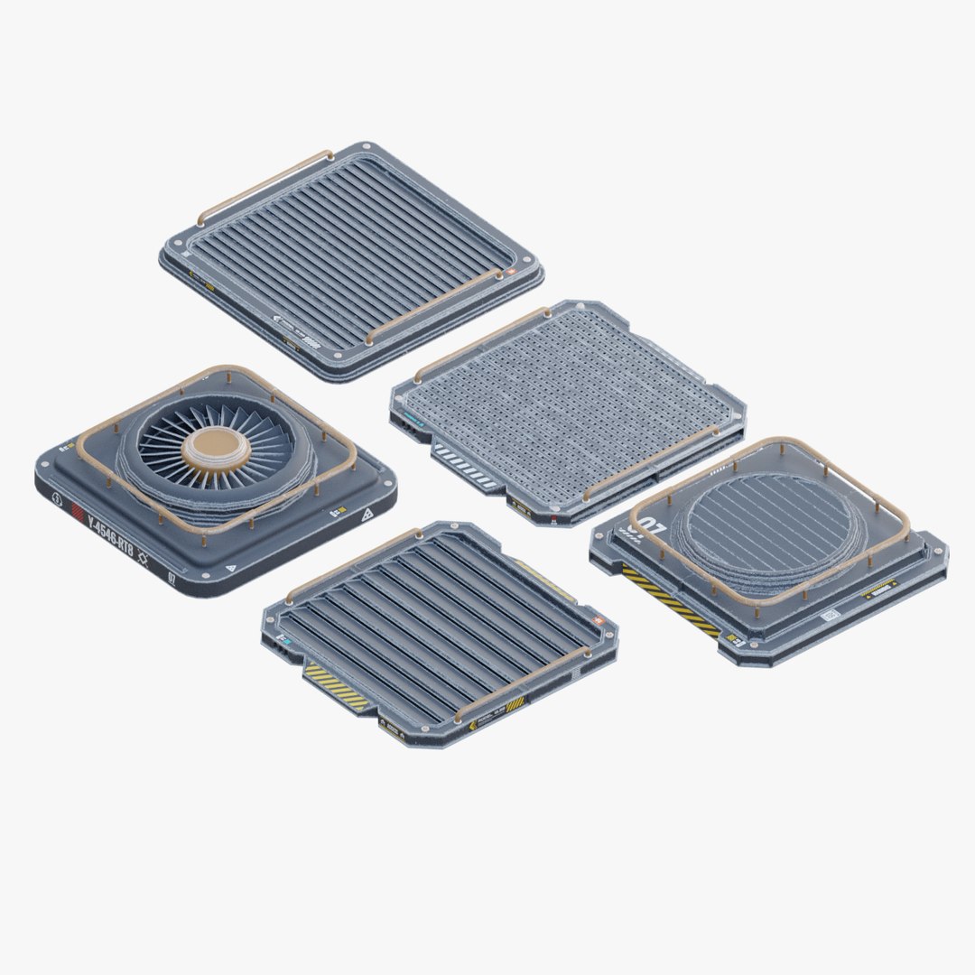 Futuristic Ventilation 3D Sci Fi Air Vent Collection TurboSquid