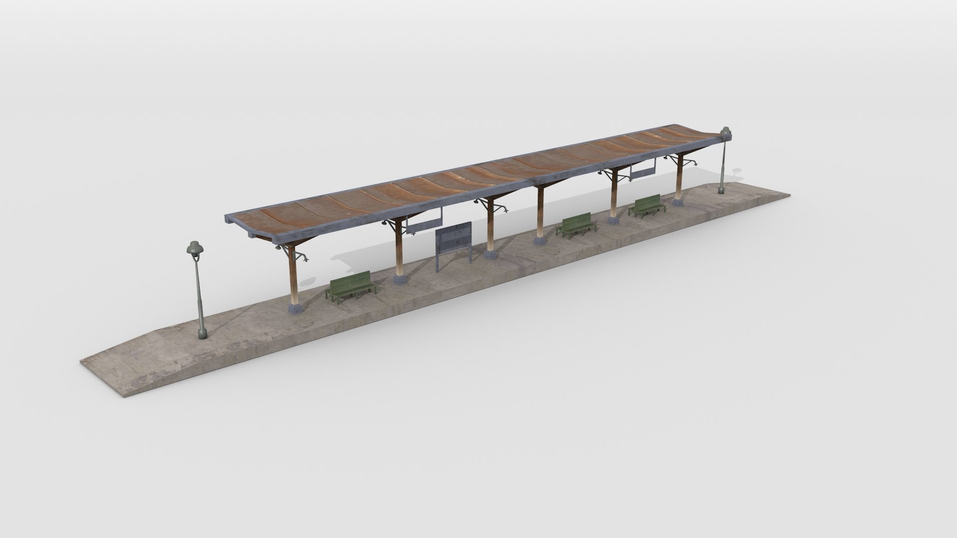 Old Railway Platform Model - TurboSquid 1402686