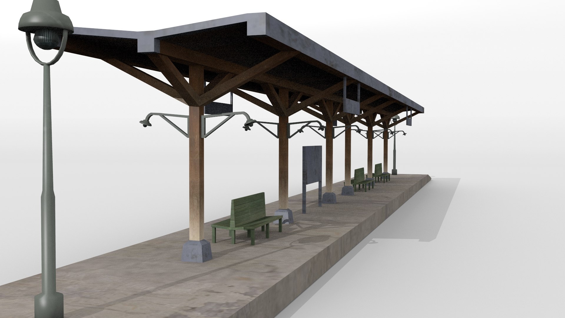 Old Railway Platform Model - TurboSquid 1402686