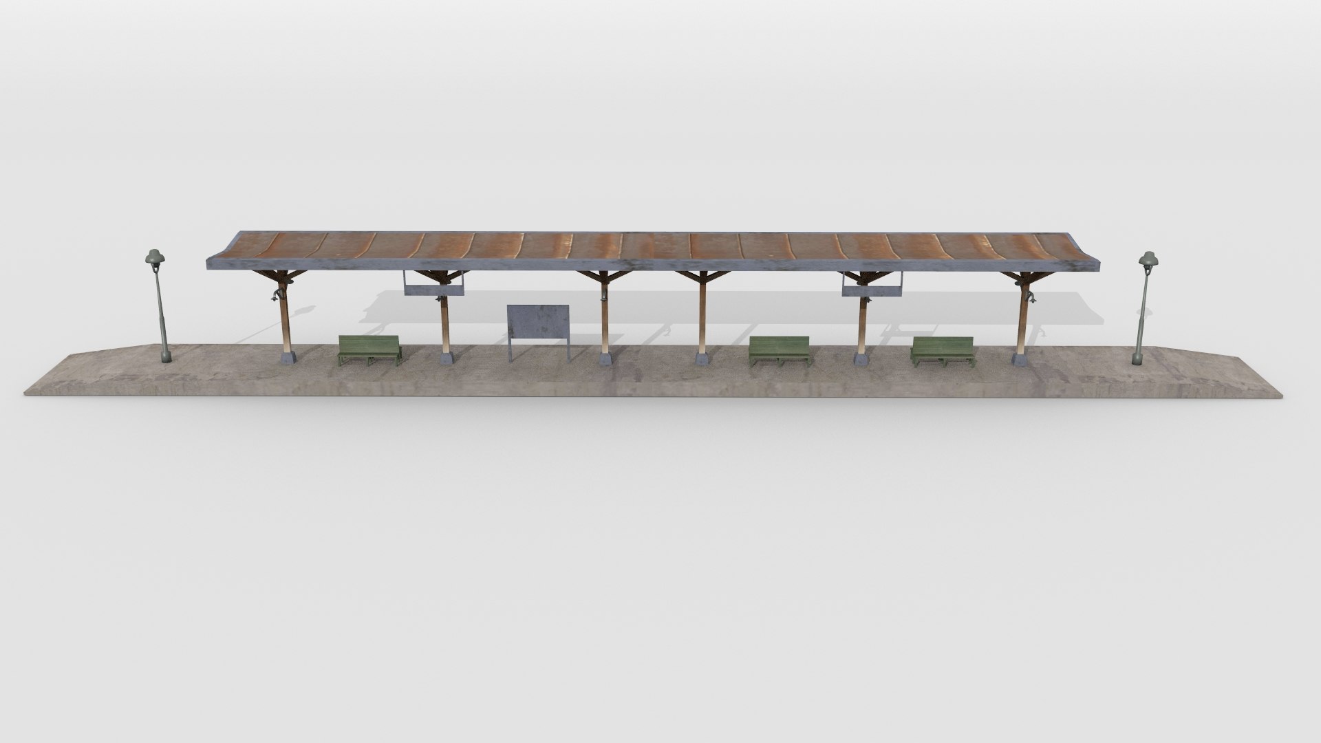 Old Railway Platform Model - TurboSquid 1402686