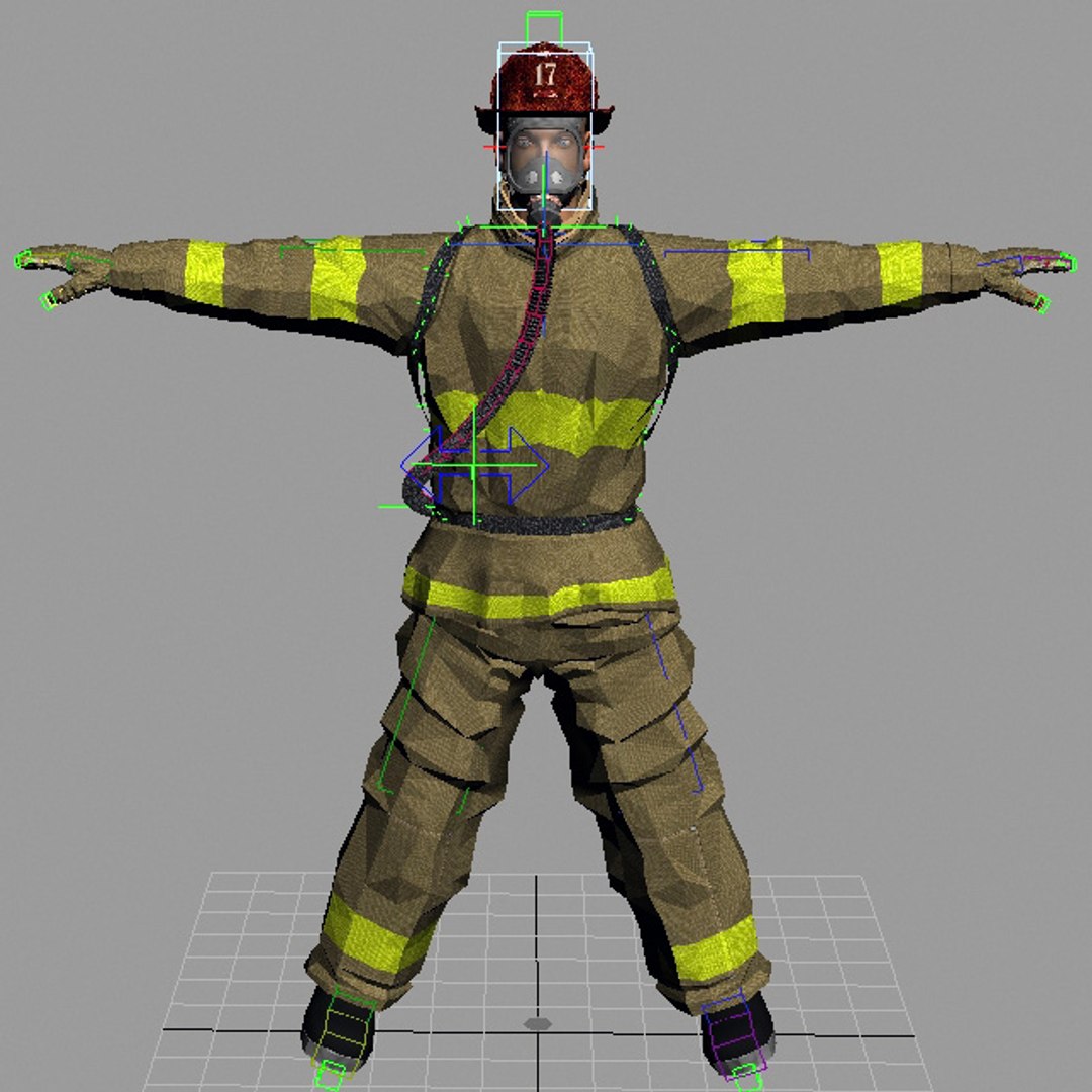 Fireman Rigged 3d Model