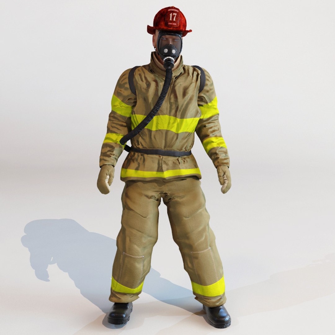 Fireman Rigged 3d Model