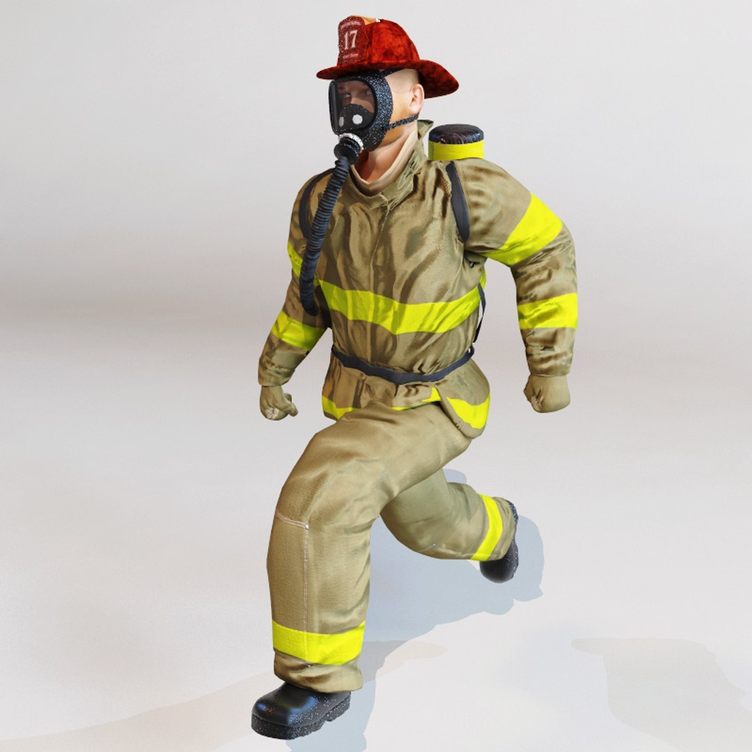 Fireman Rigged 3d Model