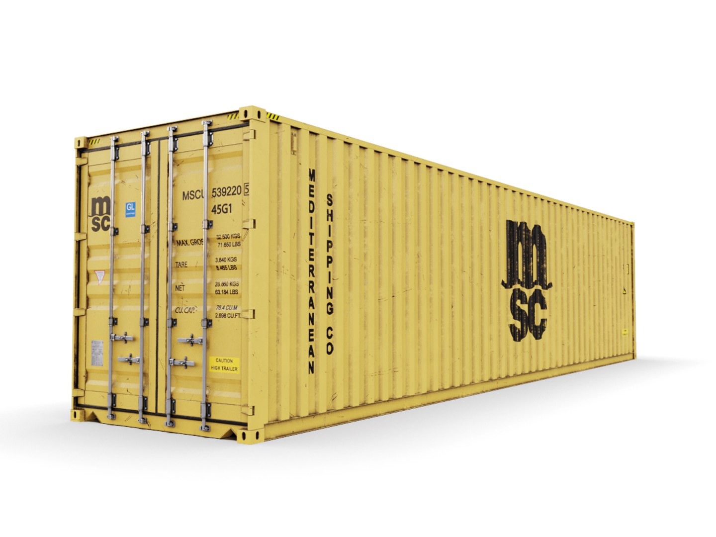 3D Model Msc 40 Feet Shipping Container - TurboSquid 1234991
