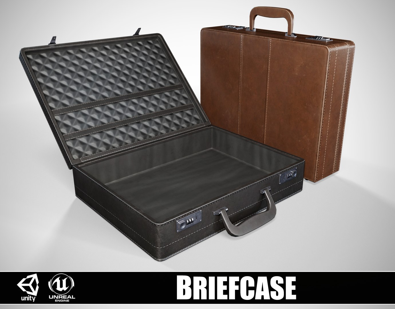 Office Leather Briefcase 3D - TurboSquid 2122982