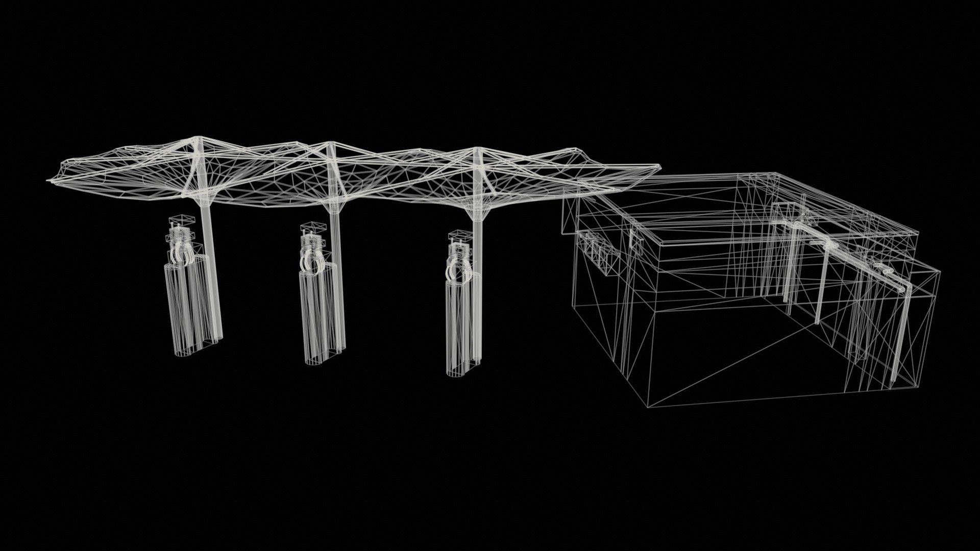 3D Model Jet Gas Station Game Ready PBR With LODs - TurboSquid 2368461