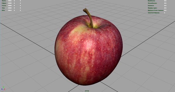 3d model realistic red apple