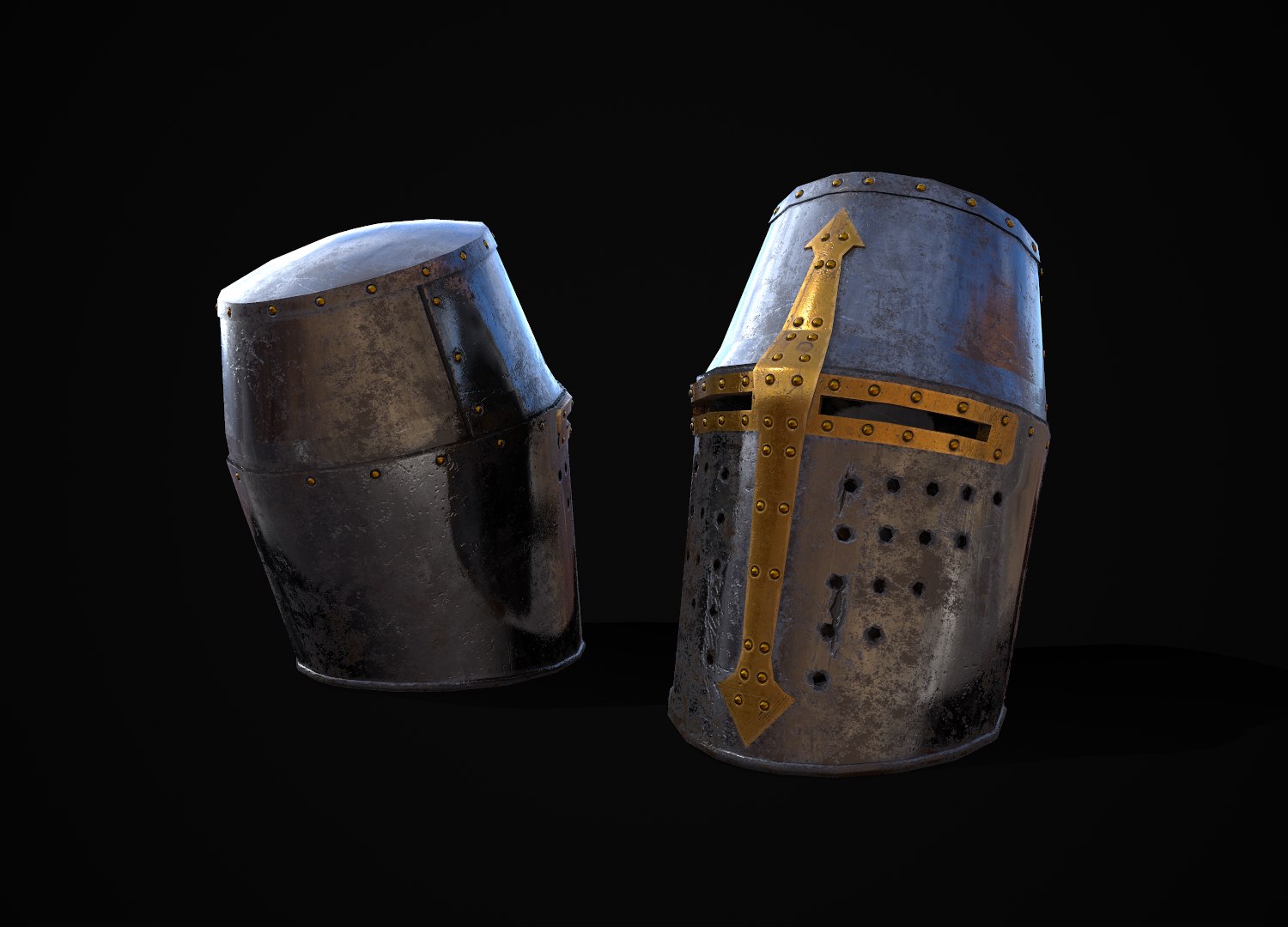 3D Busket Medieval Knight Helmet Model - TurboSquid 1363799