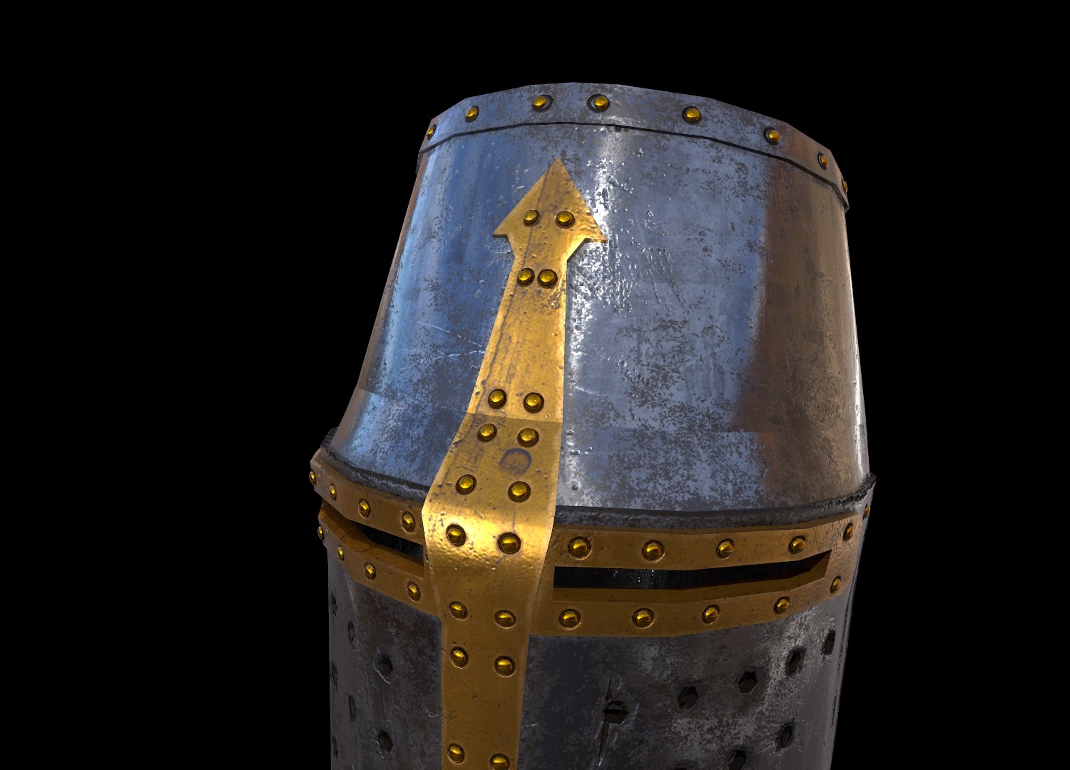 3D Busket Medieval Knight Helmet Model - TurboSquid 1363799