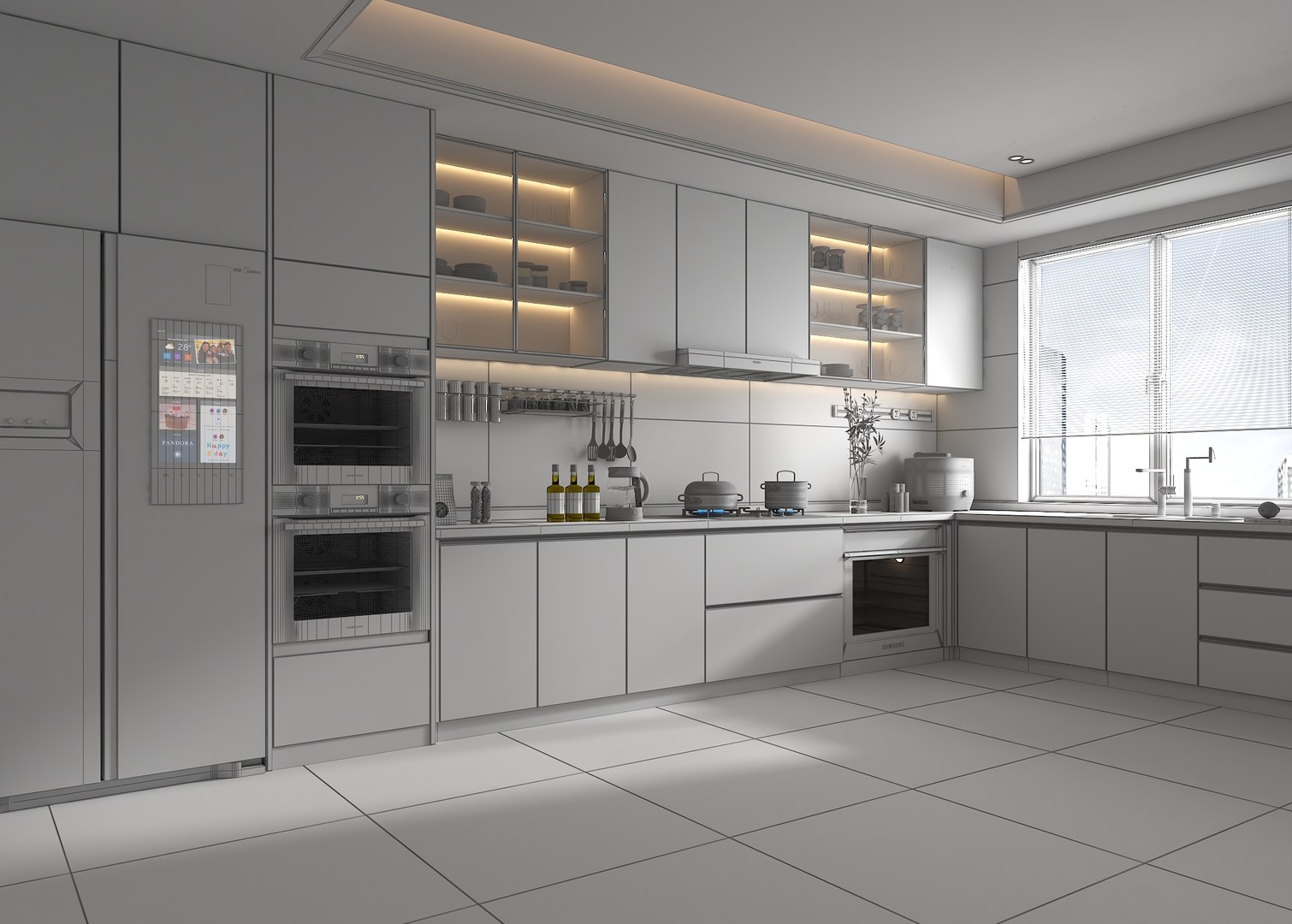 3D Kitchen Unit With Utensils1 Model - TurboSquid 2148402