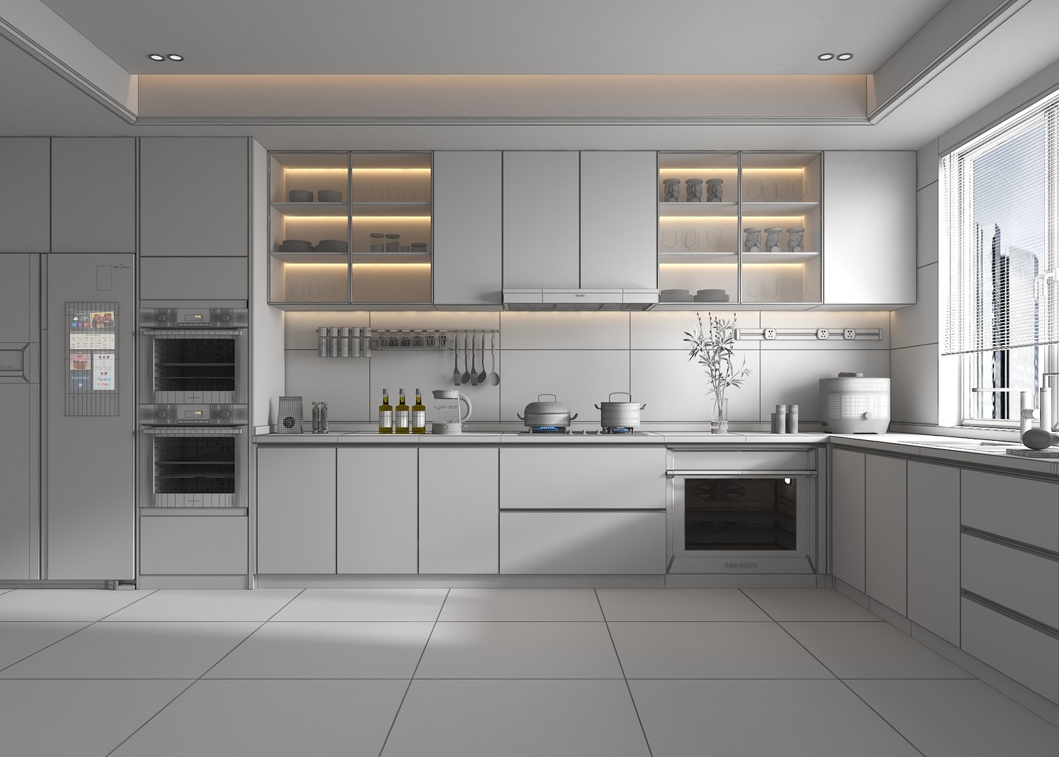 3D Kitchen Unit With Utensils1 Model - TurboSquid 2148402