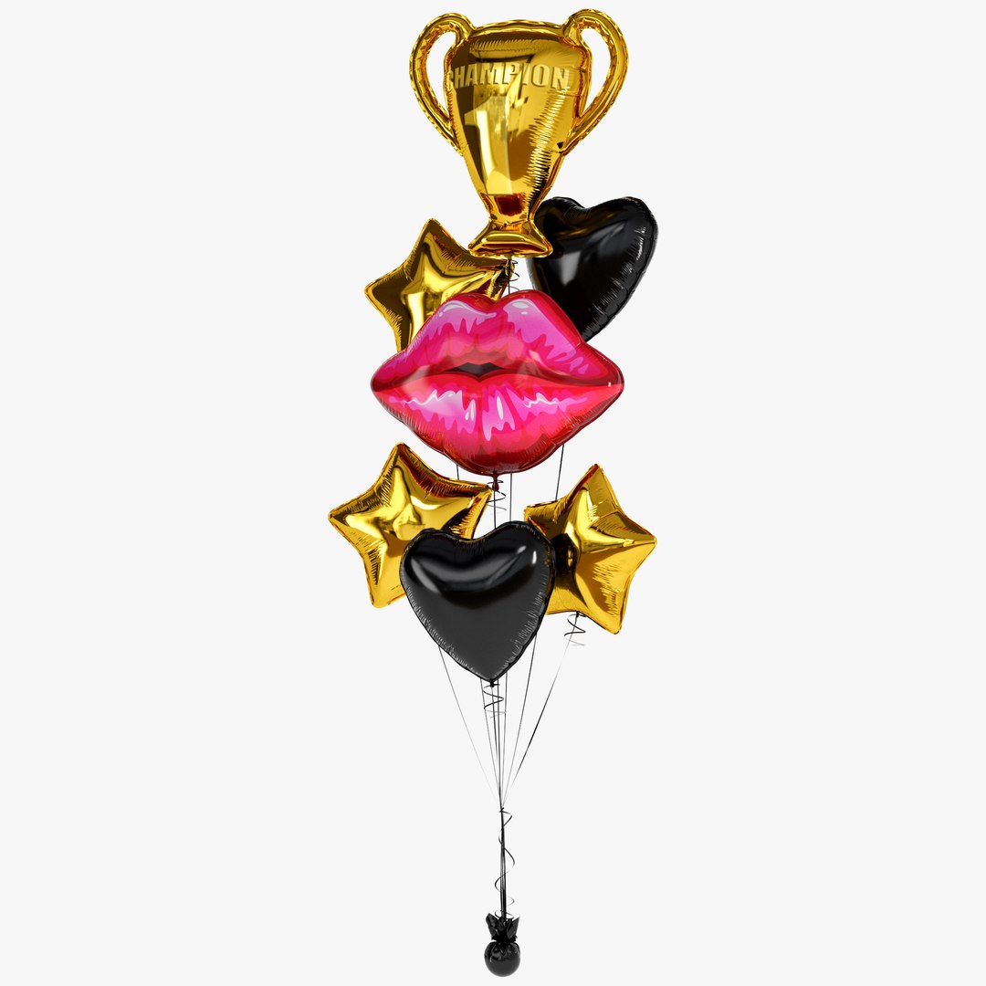 3D foil balloon cup set 02 model - TurboSquid 1843822