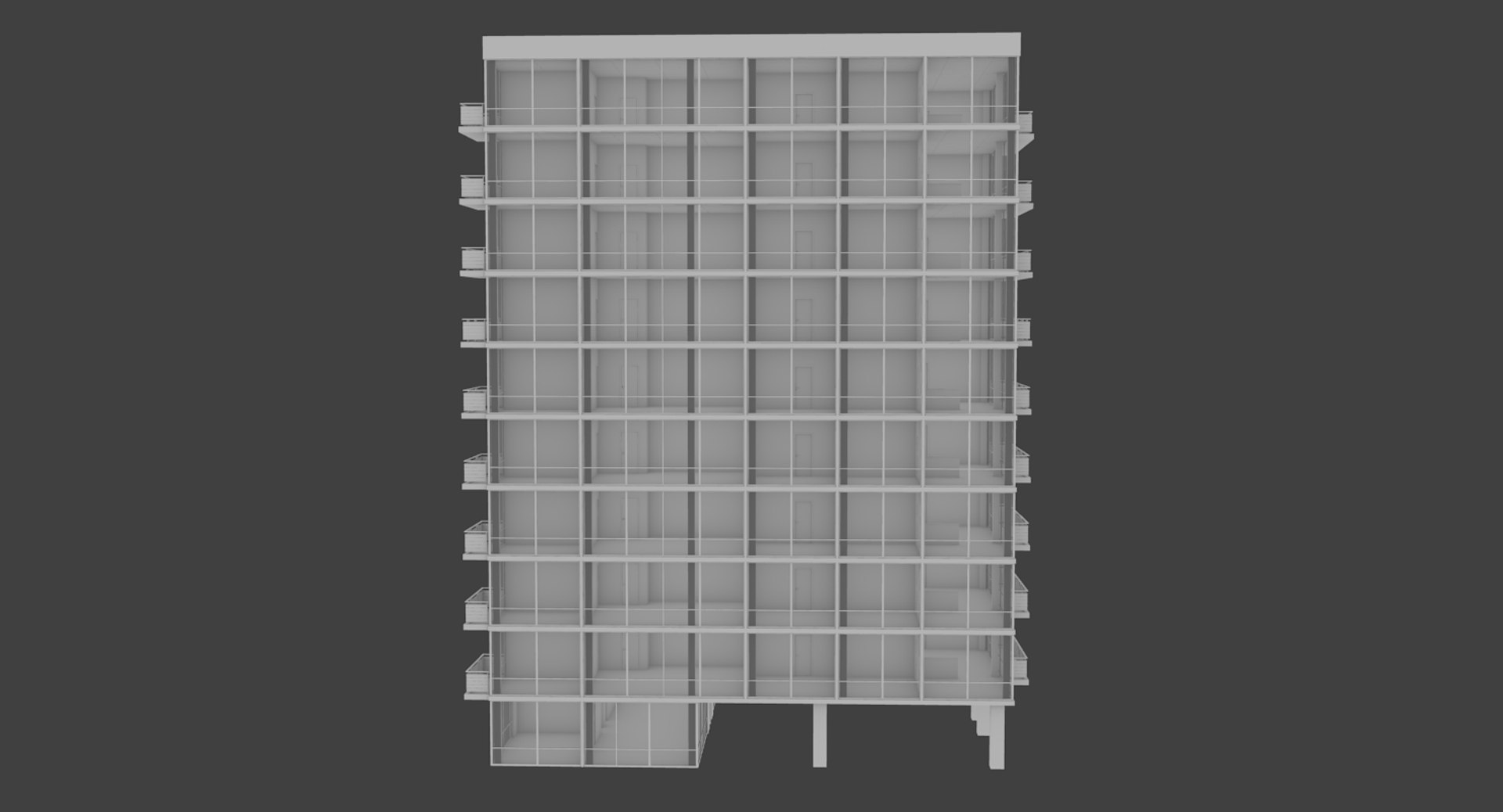 Apartment Tower Building Interior 3d Model