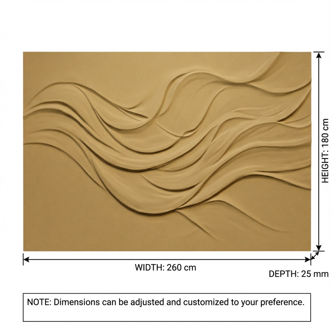 Modern Wavey Relief Panel Wall Decor Set STL Mural CNC 362 3D ...