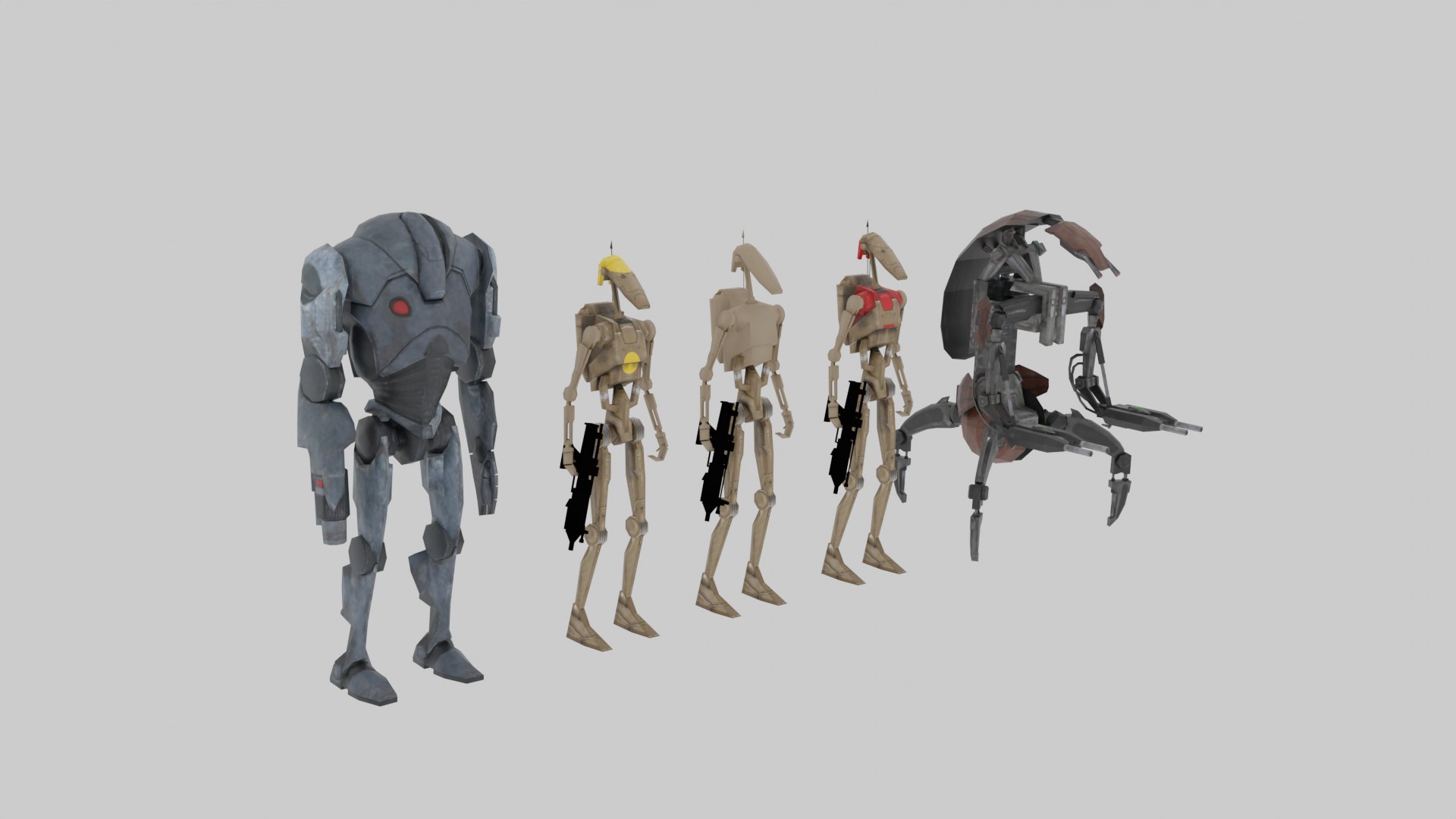 Star Wars Battle Droids Pack 3D Model - TurboSquid 1856905