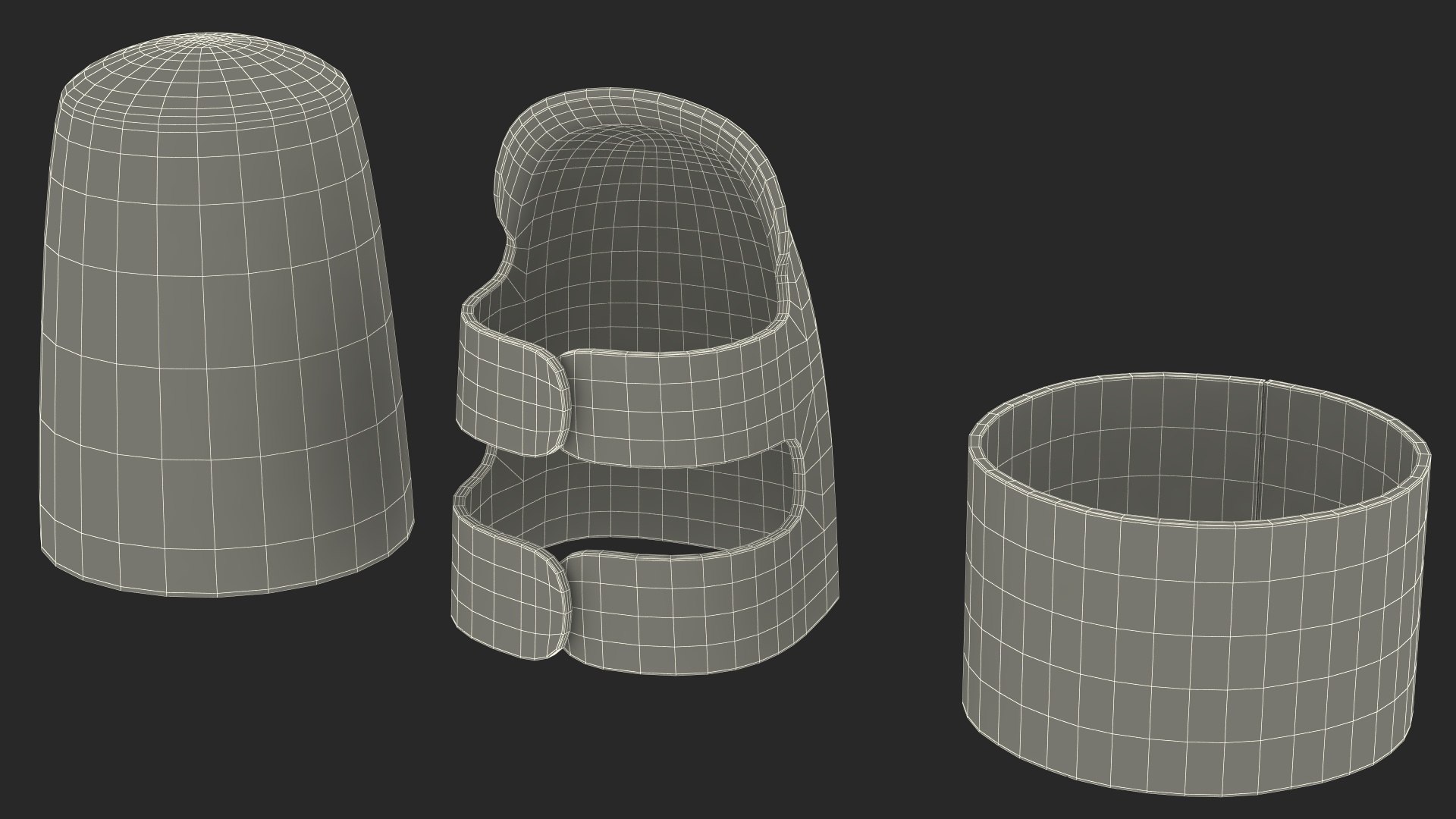 3D Sewing Thimbles Bronze Set - TurboSquid 2068991