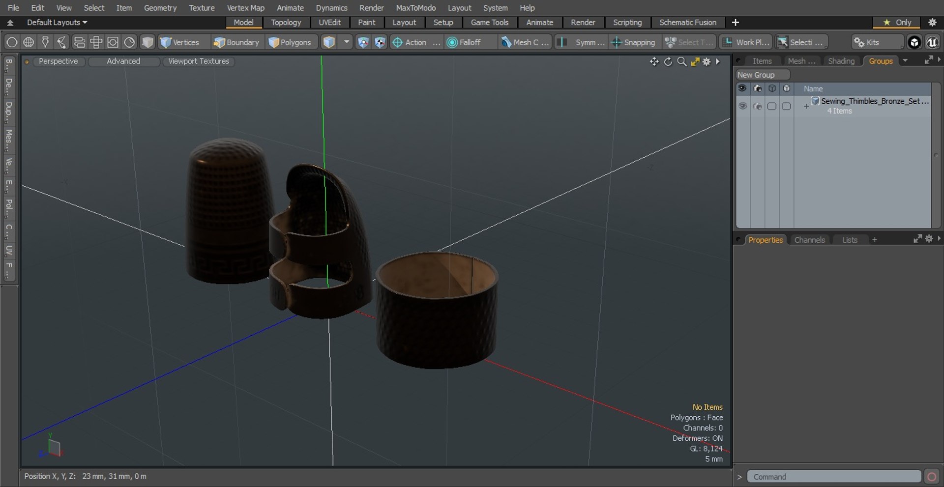 3D Sewing Thimbles Bronze Set - TurboSquid 2068991