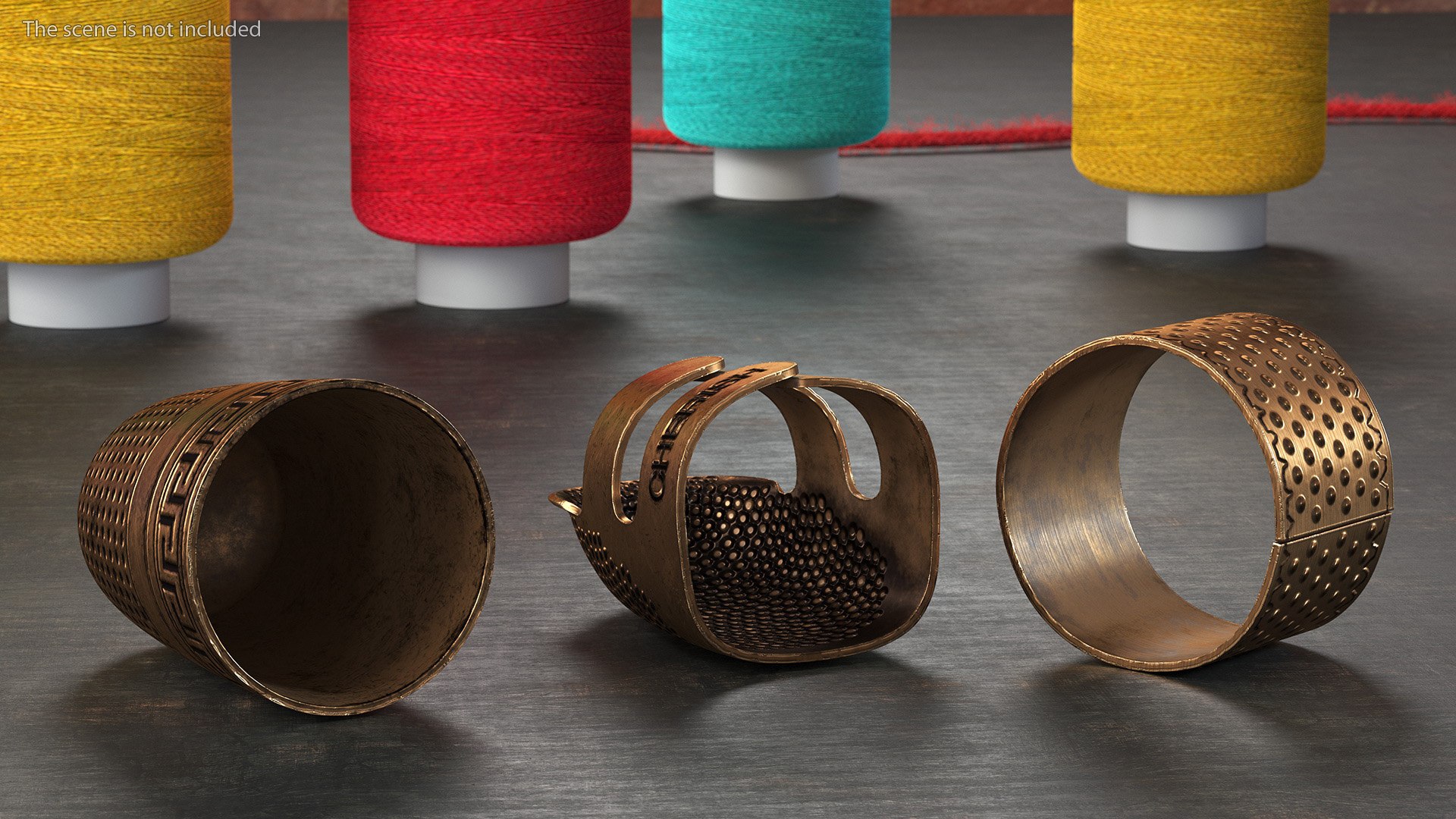 3D Sewing Thimbles Bronze Set - TurboSquid 2068991