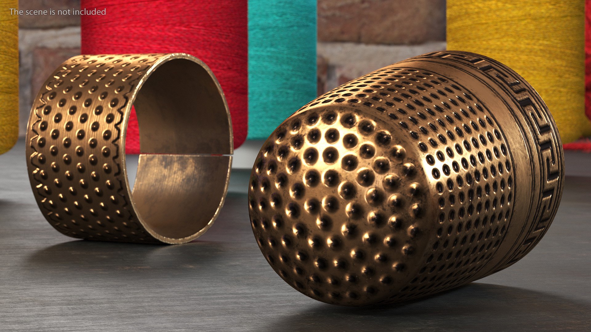 3D Sewing Thimbles Bronze Set - TurboSquid 2068991