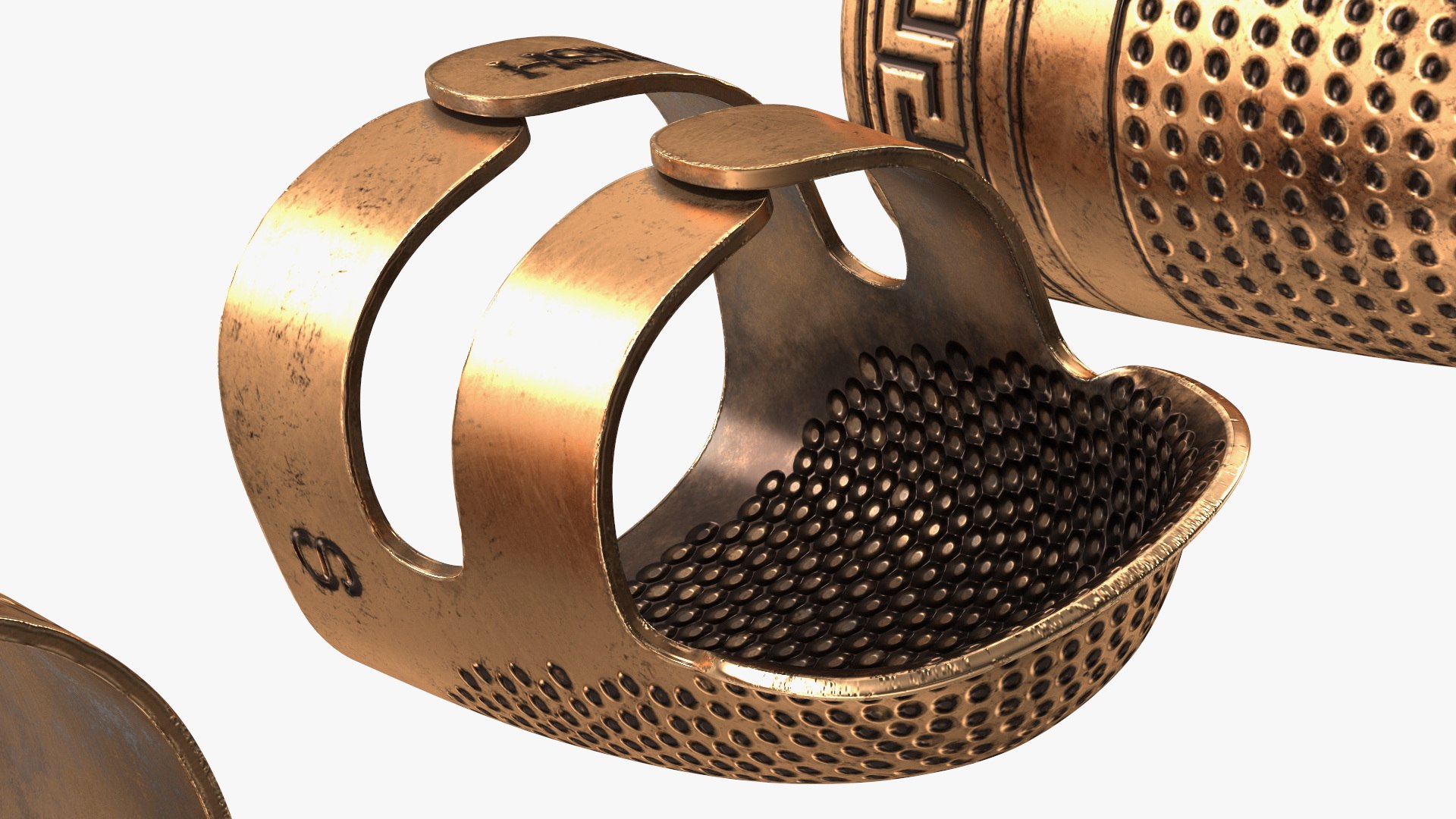 3D Sewing Thimbles Bronze Set - TurboSquid 2068991