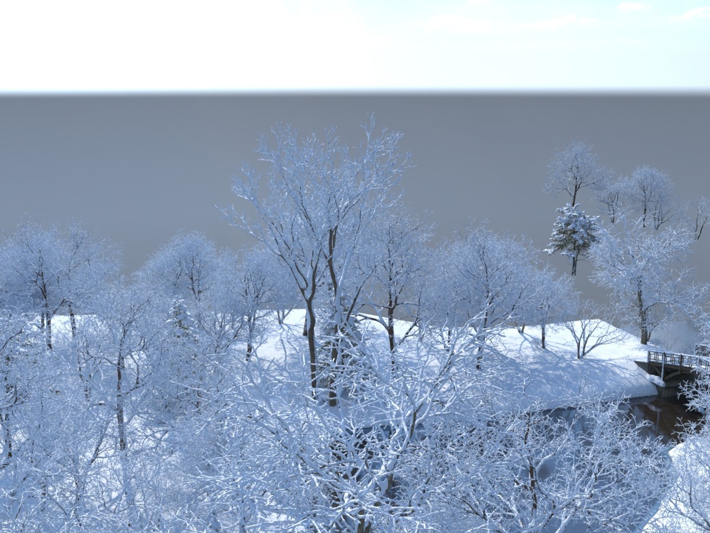 Winter Snow Scene 3D Model - TurboSquid 2028492