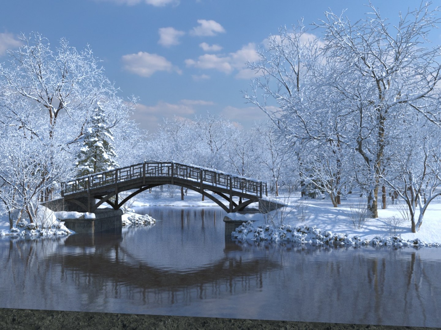 Winter Snow Scene 3D Model - TurboSquid 2028492