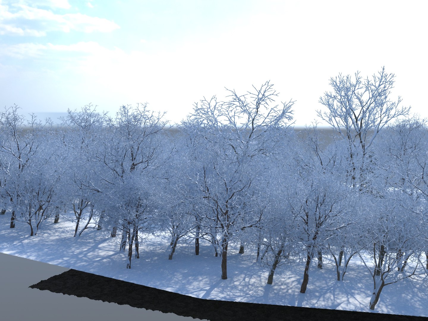 Winter Snow Scene 3D Model - TurboSquid 2028492