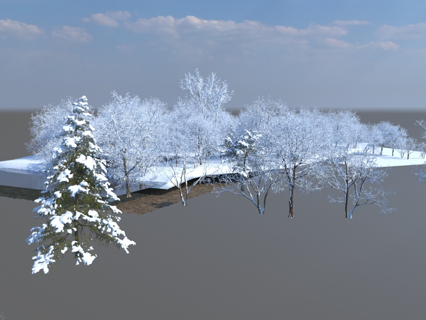 Winter Snow Scene 3D Model - TurboSquid 2028492