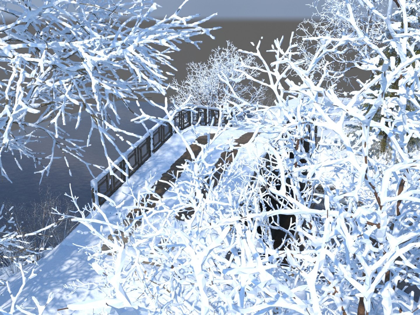 Winter Snow Scene 3D Model - TurboSquid 2028492