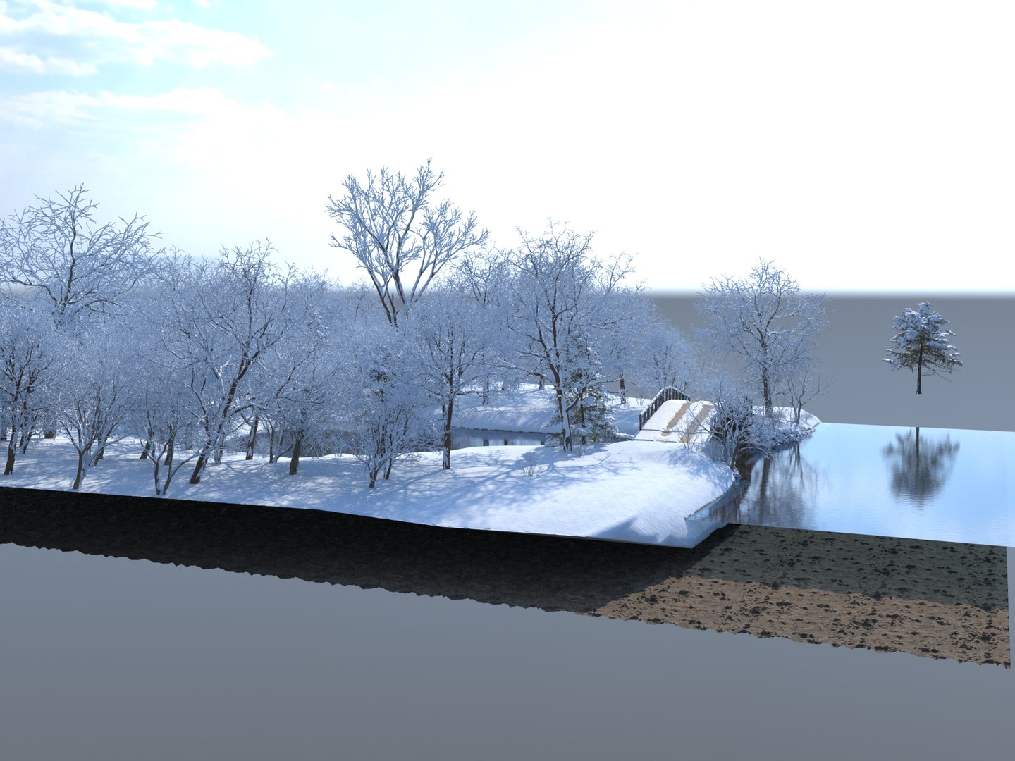 Winter Snow Scene 3D Model - TurboSquid 2028492
