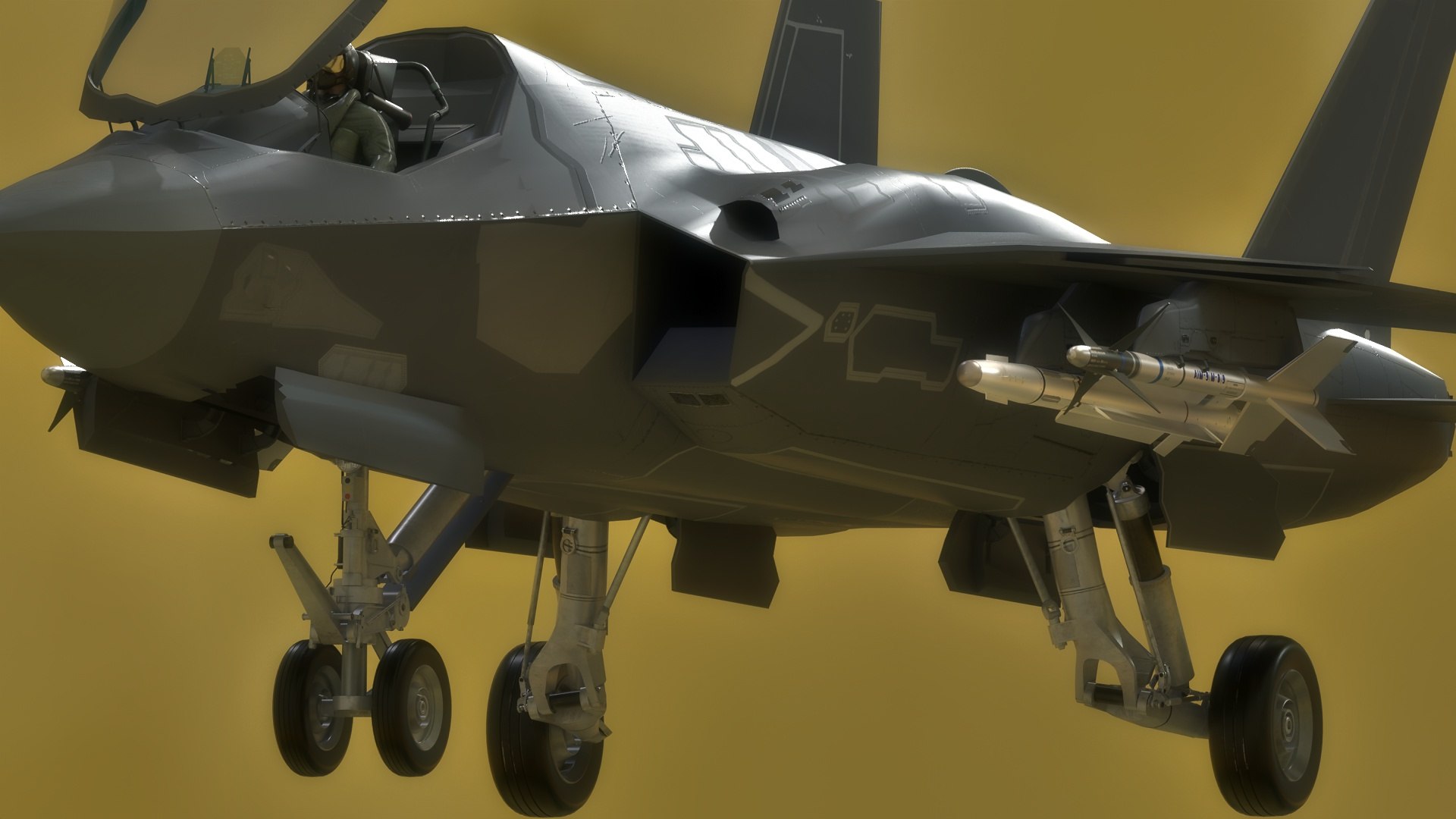 3D Model Custom Fighter Jet - Fully Rigged - Changable Decal And Text ...