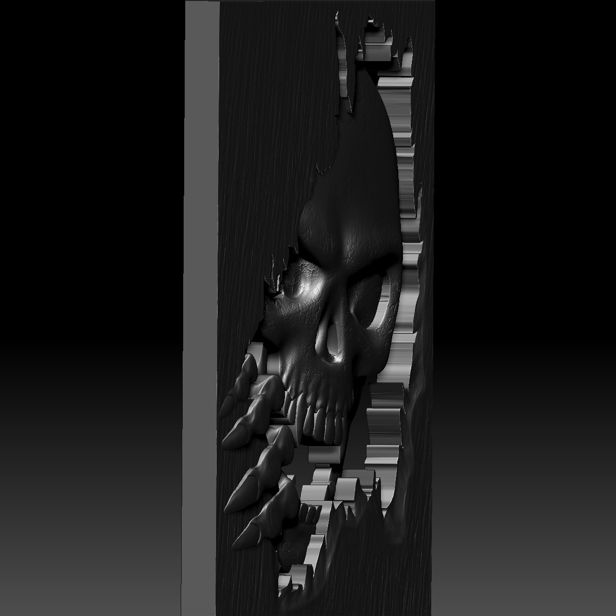 3D skull monster bas-relief stl file - TurboSquid 1446556