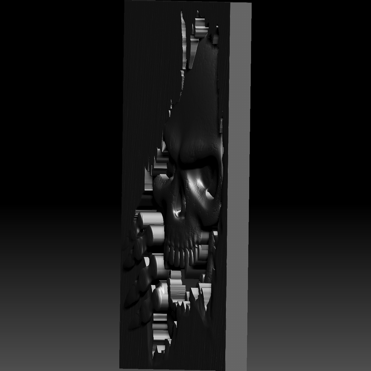 3D skull monster bas-relief stl file - TurboSquid 1446556