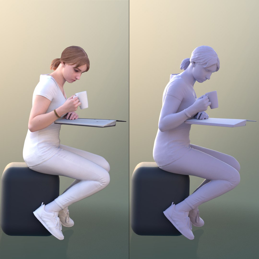 3D Young Reading Documents Model - TurboSquid 1712850