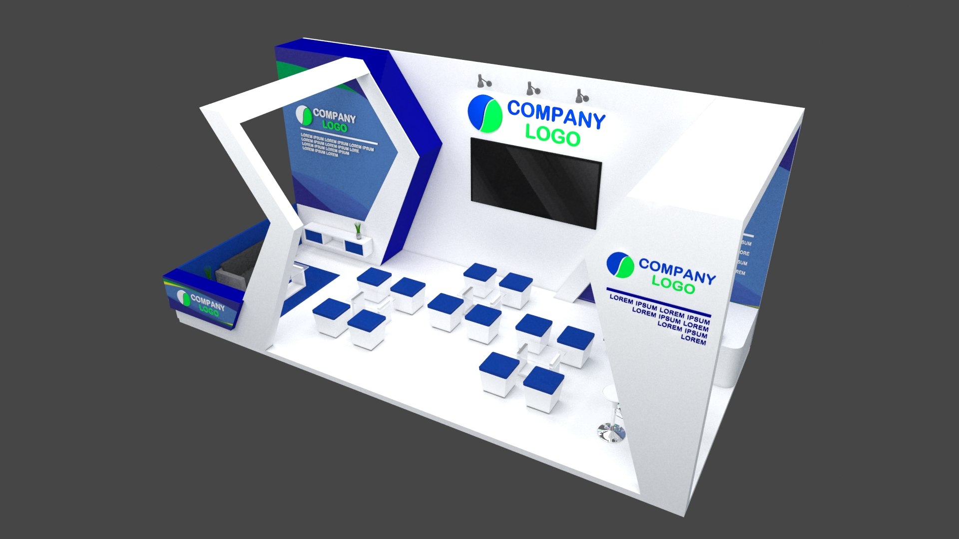 3D Booth 9x4 Model - TurboSquid 1589142