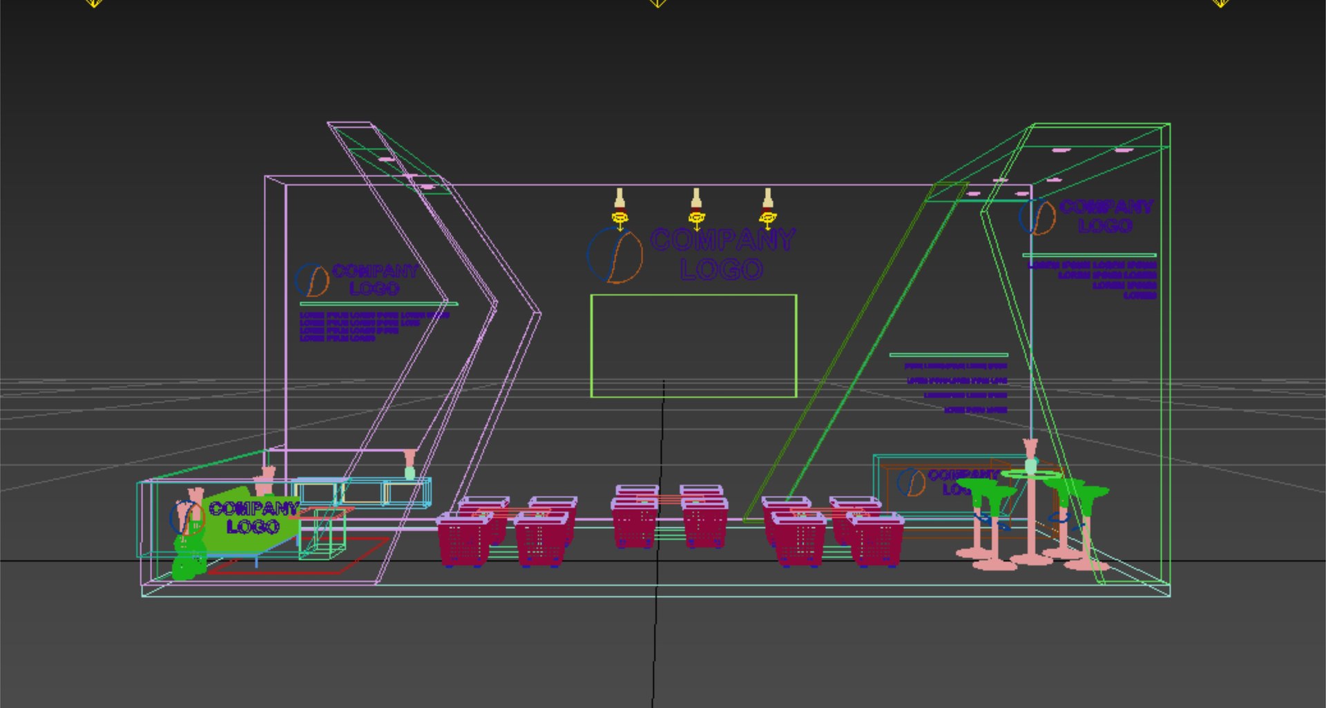 3D Booth 9x4 Model - TurboSquid 1589142