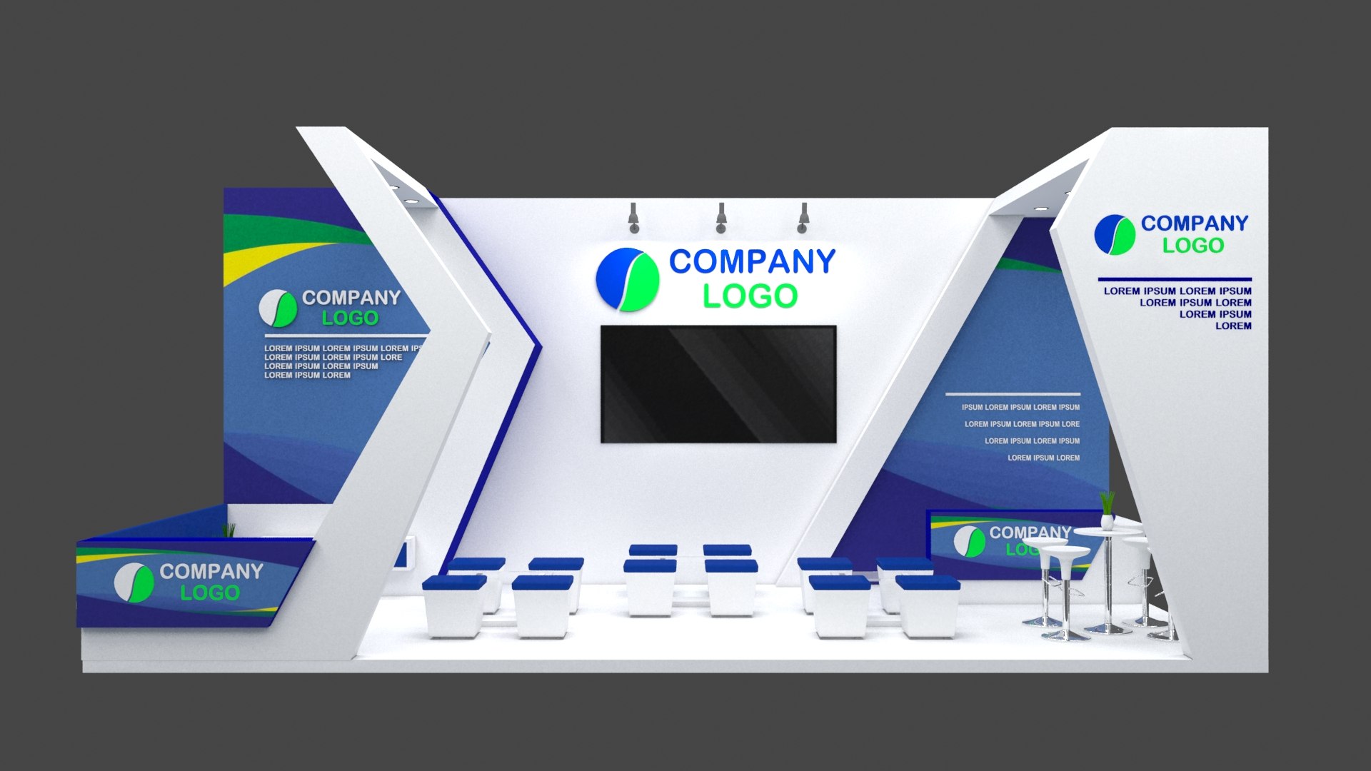 3D Booth 9x4 Model - TurboSquid 1589142