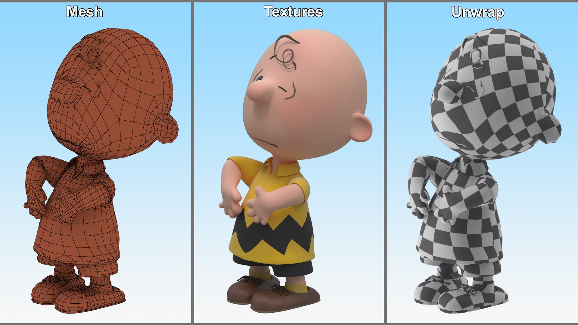 3D Model Charlie Brown Pain Pose - TurboSquid 2319032