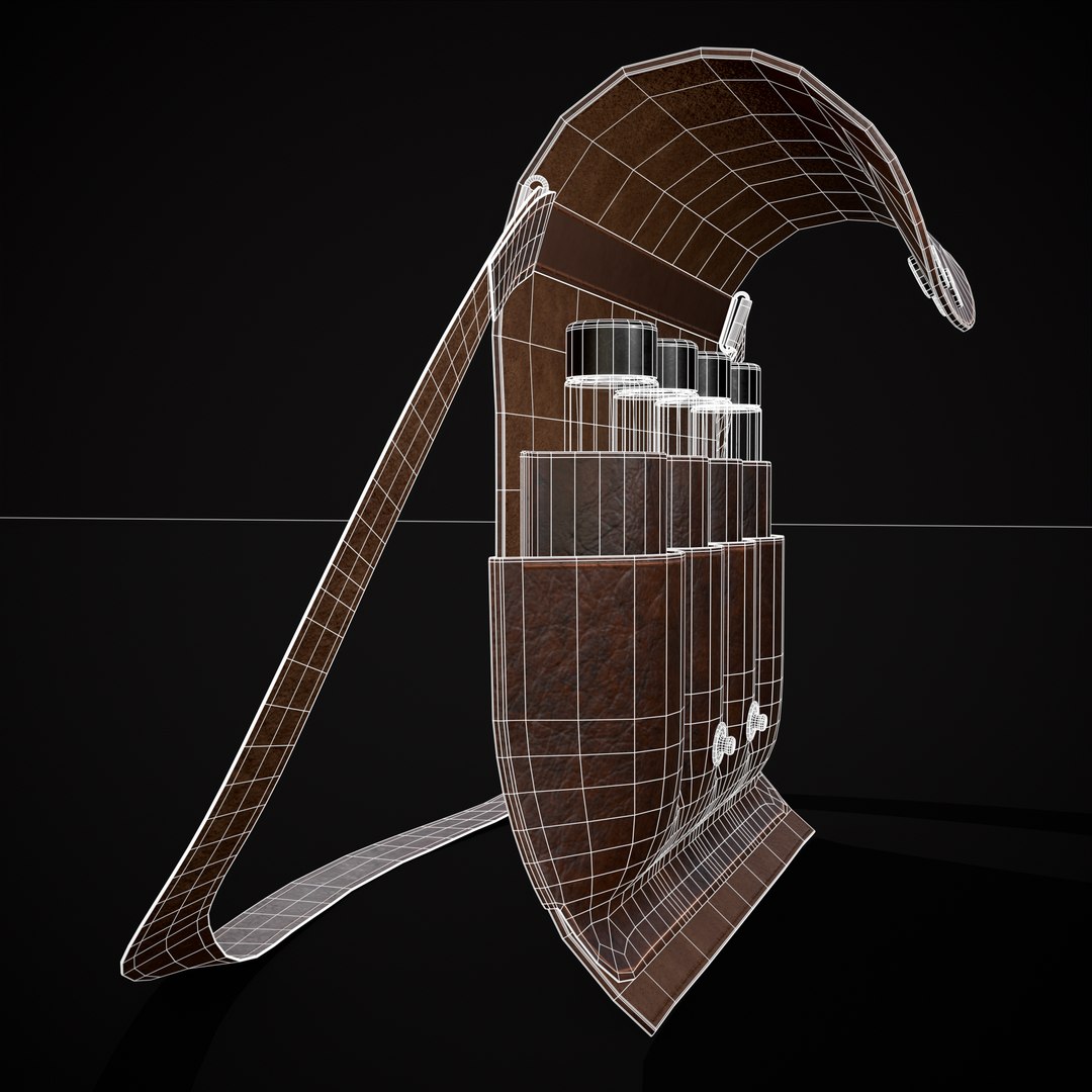3D Leather Vial Container model - TurboSquid 2052784